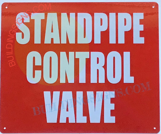 The "Standpipe Control Valve" sign