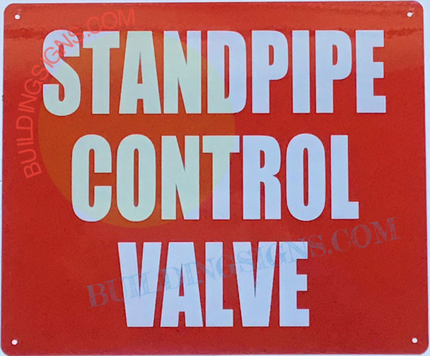 The "Standpipe Control Valve" sign