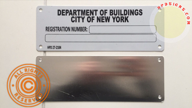 BUILDING REGISTRATION NUMBER Signage