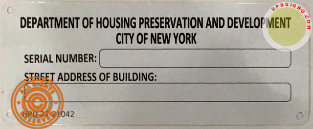 BUILDING REGISTRATION NUMBER Signage