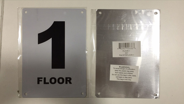 FLOOR NUMBER ONE SIGN
