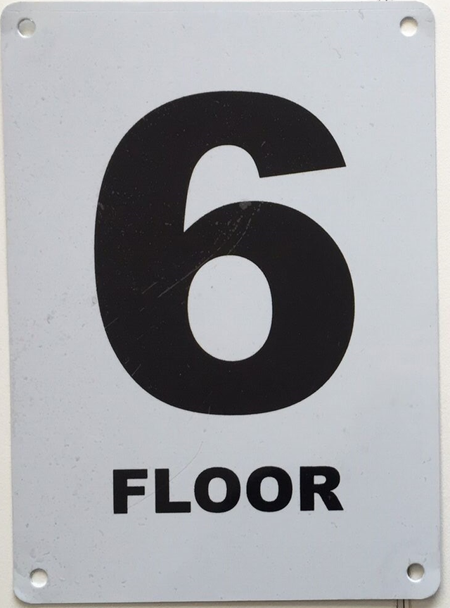 FLOOR NUMBER SIX SIGN