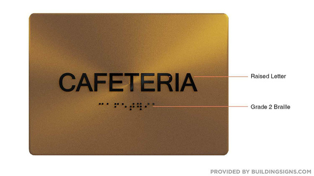 Cafeteria Sign -Tactile Signs The Sensation line