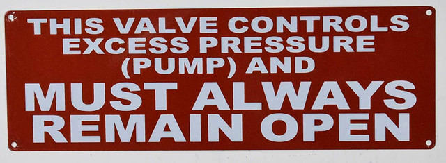 Excess Pressure Pump Sign