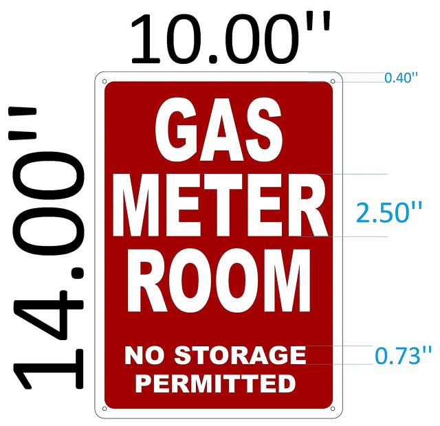 GAS METER ROOM SIGN (RED ALUMINIUM,Reflective !!! )