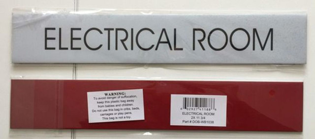ELECTRICAL ROOM SIGN (WHITE,)