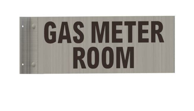 GAS METER SIGN (BRUSHED ALUMINUM )