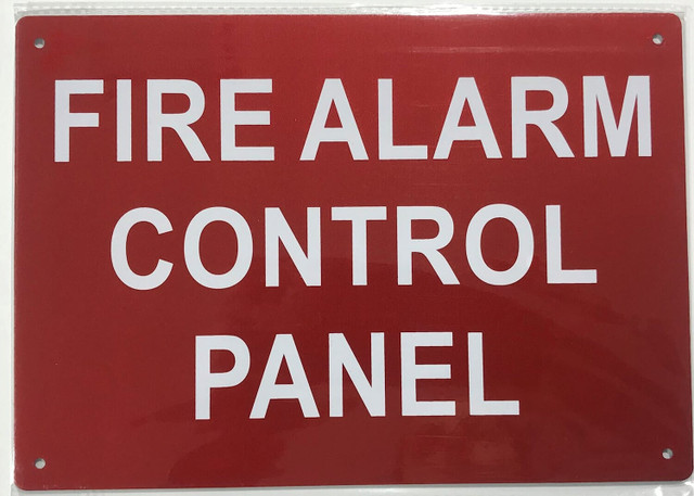 FIRE ALARM CONTROL PANEL SIGN (7X10,RED,Aluminum) -ref21422 - HPDSIGNS.NYC