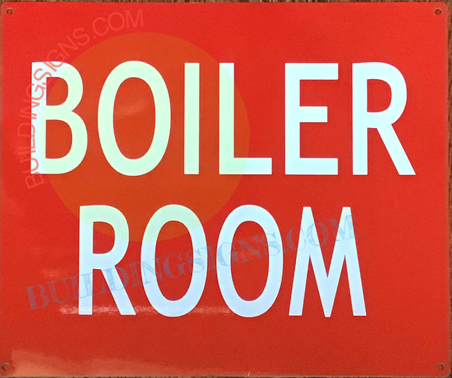Mechanical Room Sign- RED - (Reflective !!! Aluminum, )