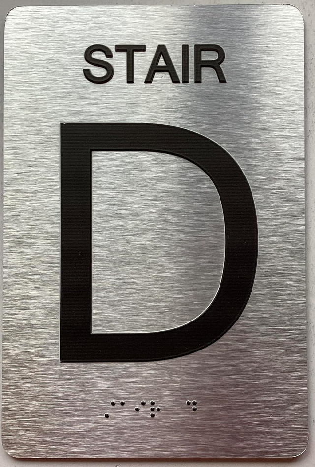 Floor number sign with Raised letters/Image & Grade 2 Braille ...