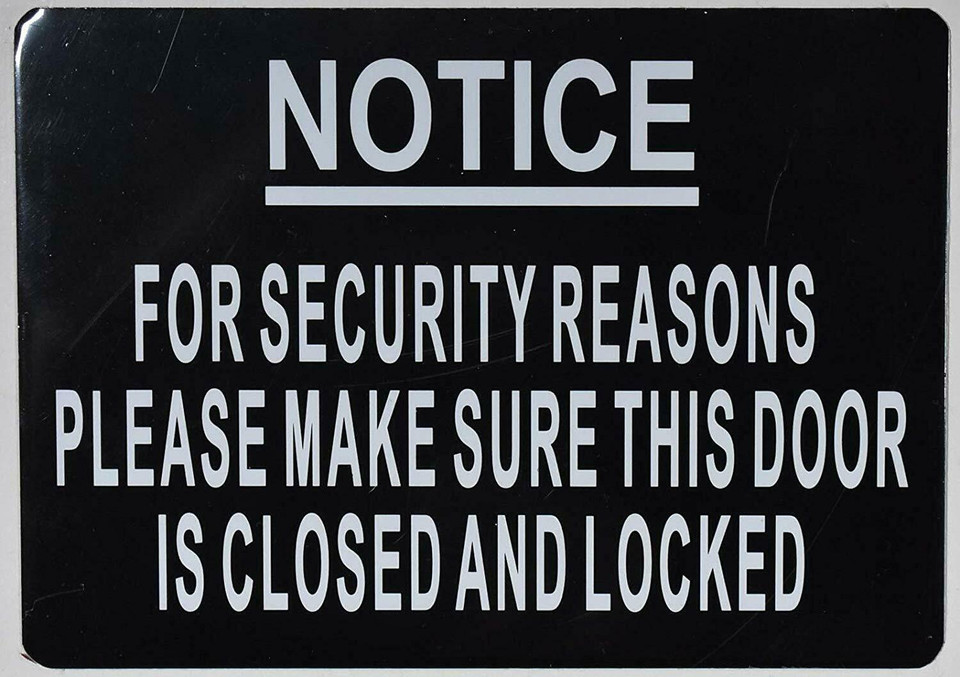 2 Pack-Please Keep Door Closed Sign Color Silver -Sign with Double Side ...