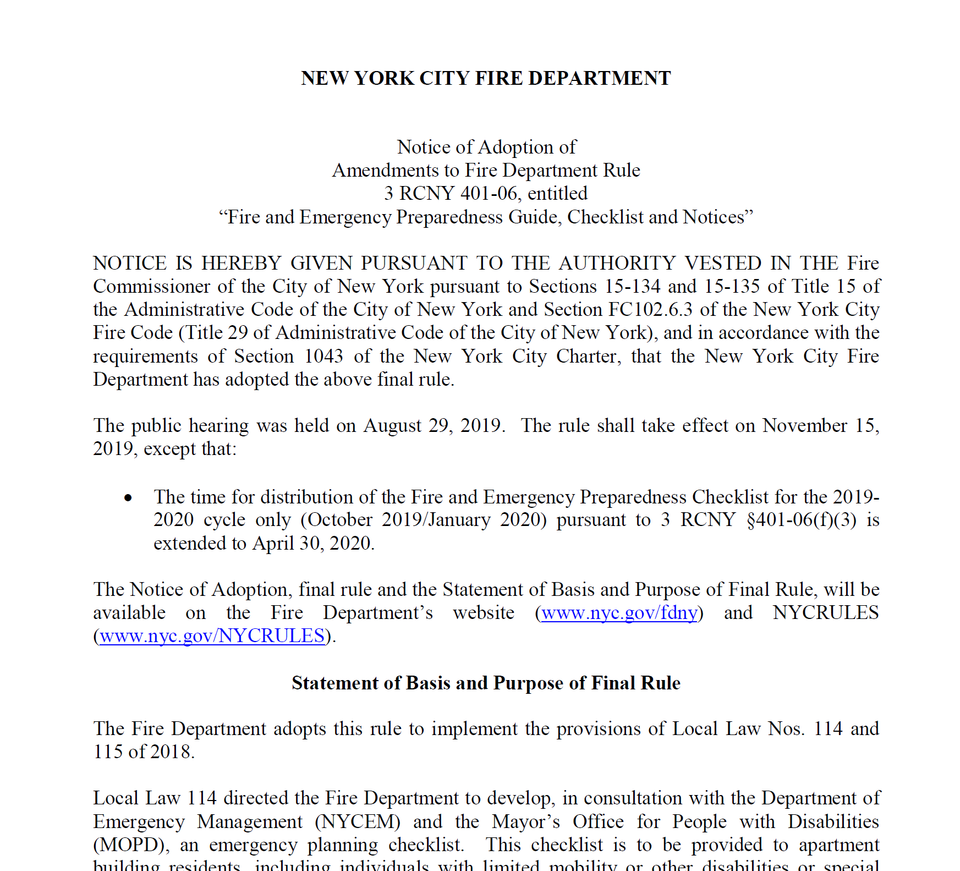 3 RCNY §401-06 Explained: FDNY Fire Safety Guide, Evacuation Checklist ...