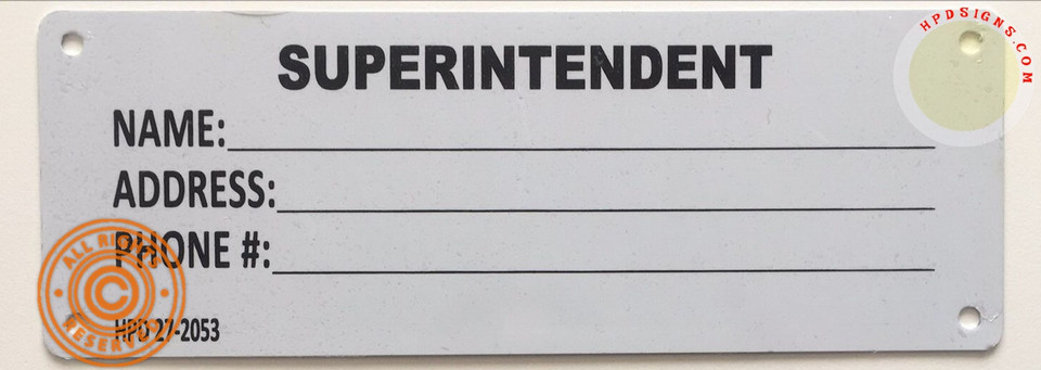 HPD Keys to boiler room SIGN (HMC § 27-2033)