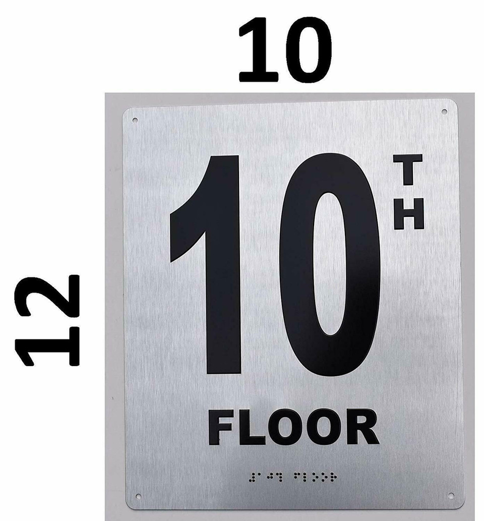 10TH Floor Sign -Tactile Signs Tactile Signs Floor Number Sign -Tactile ...