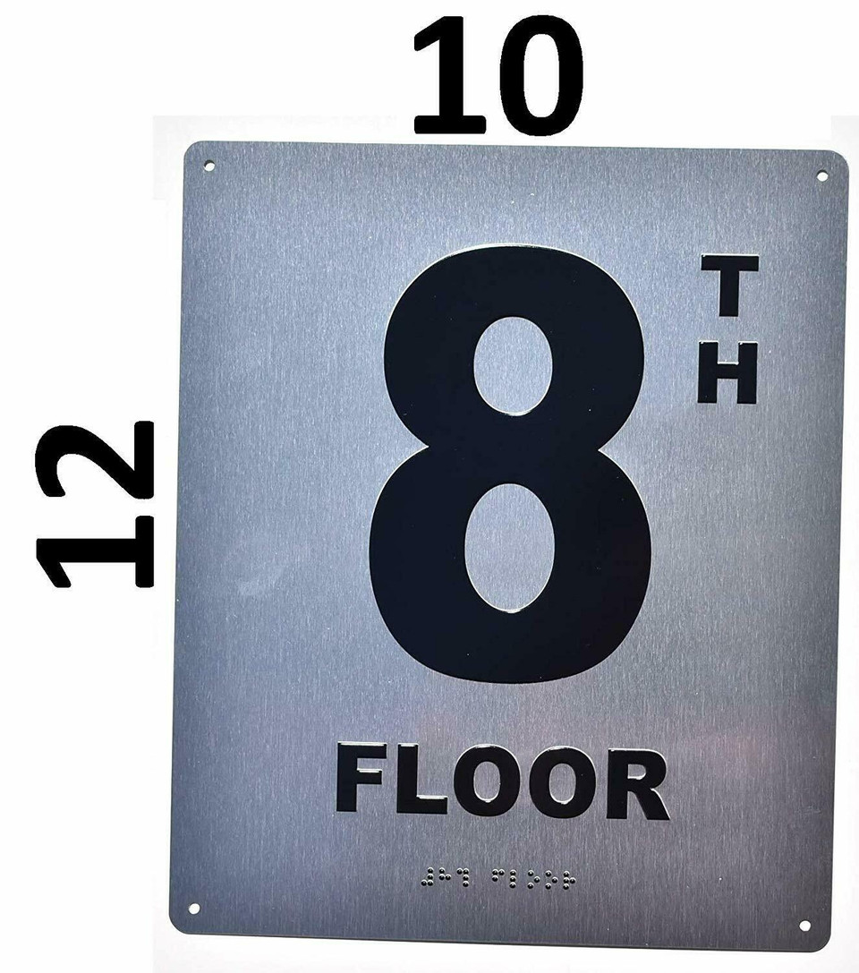 8TH Floor Sign -Tactile Signs Tactile Signs Floor Number Sign -Tactile ...