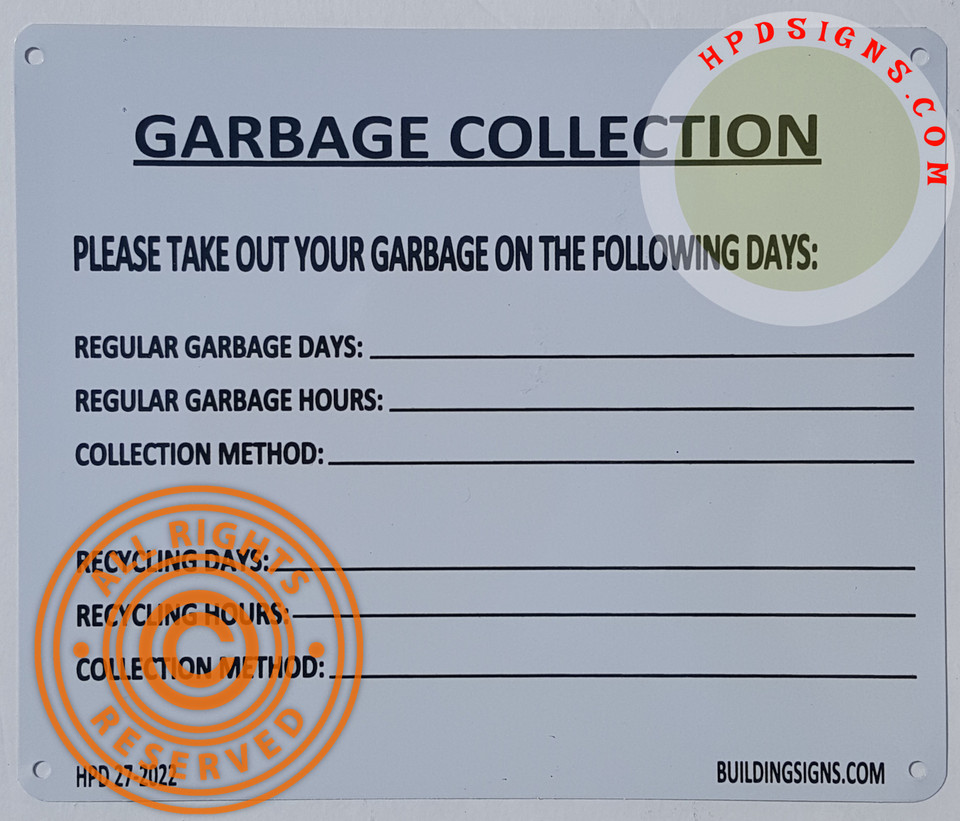 Garbage Collection (HMC § 27-2022)