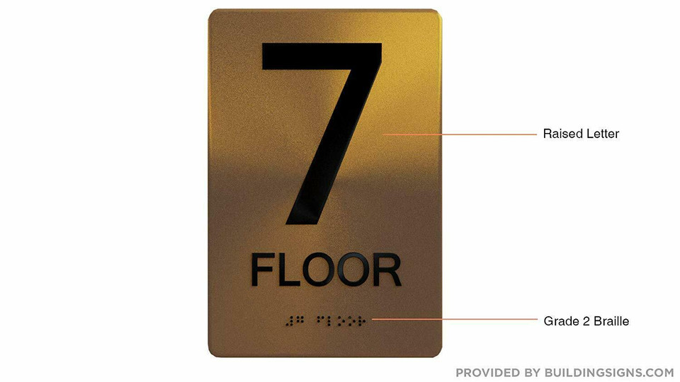 Floor 7 Sign -Tactile Signs Tactile Signs 7th Floor Sign -Tactile Signs ...