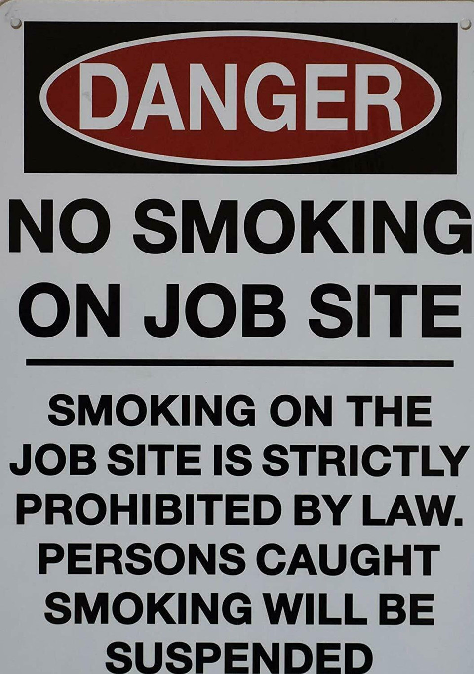 NO SMOKING ON JOB SITE SIGN