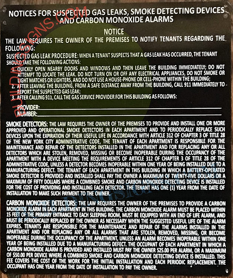 NYC HPD Combined SIGN NOTICE-for Smoke Detecting Devices, Notice for ...