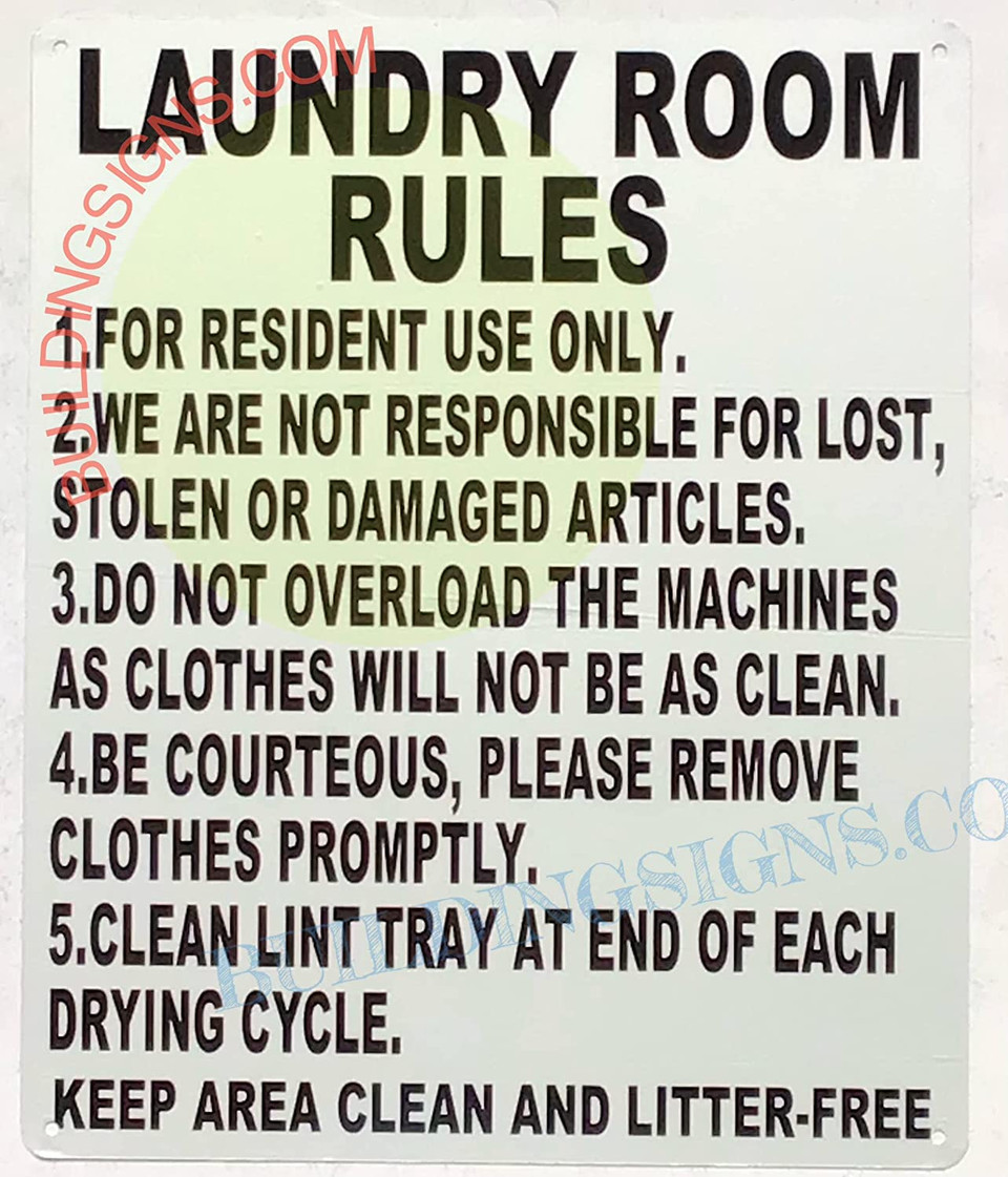 LAUNDRY ROOM SIGN (BLACK ALUMINUM )