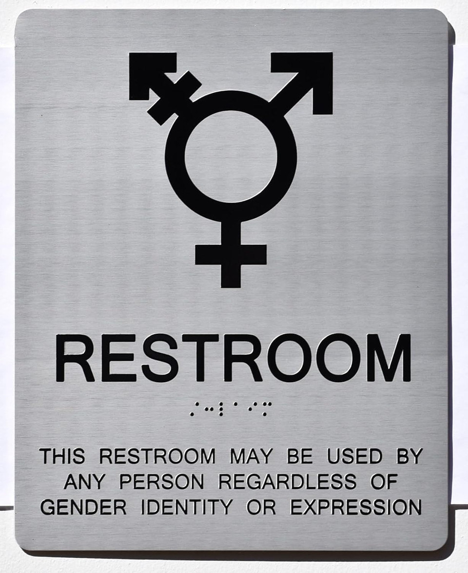 RESTROOM SIGN Tactile Graphics Grade 2 Braille Text with raised letters ...
