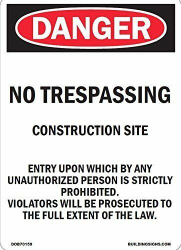 No Admittance Except to Employees Working at This Job site Sign ...