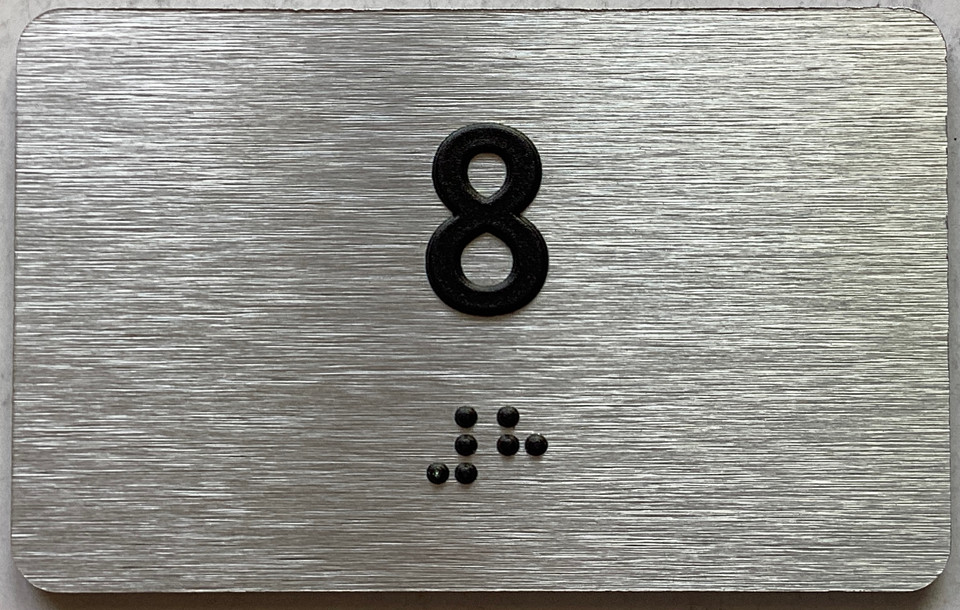 Apartment number 8 sign -Unit Number 8 sign / Suite 8 sign ( silver ...