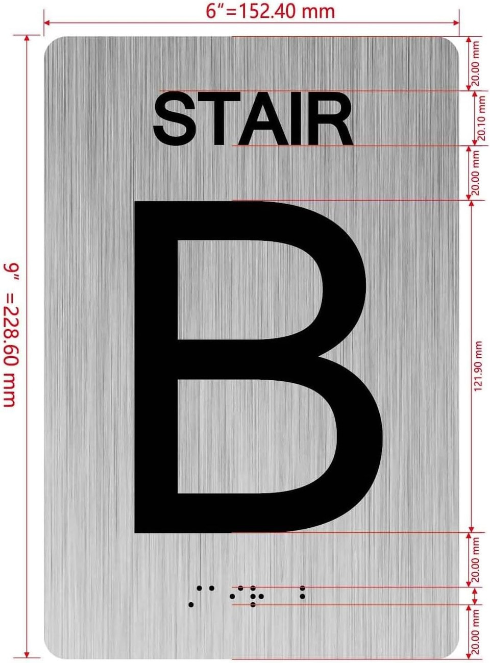 Floor number sign with Raised letters/Image & Grade 2 Braille ...
