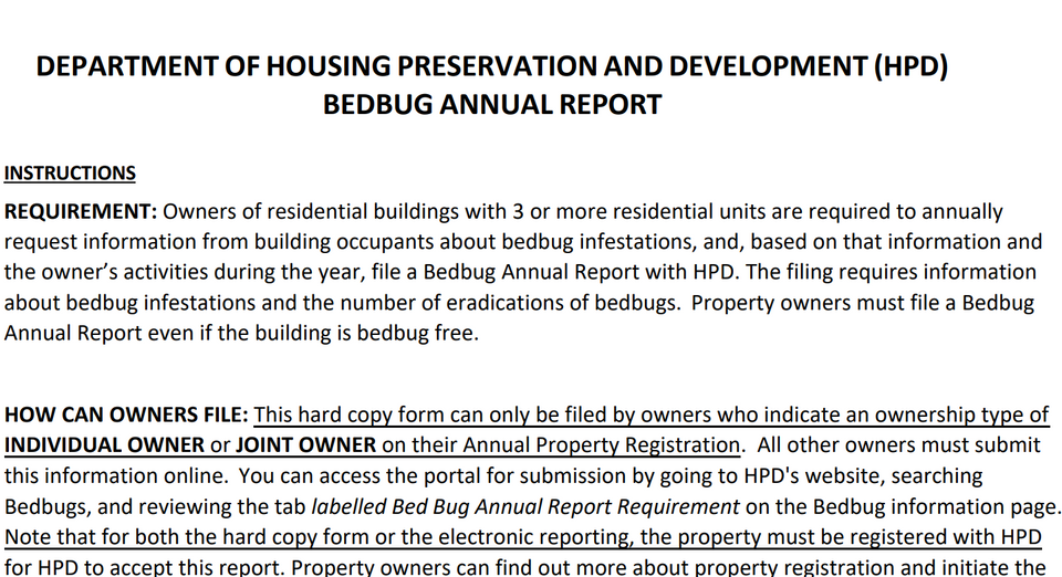 BEDBUG ANNUAL REPORTS FREQUENTLY ASKED QUESTIONS