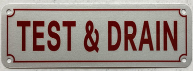 TEST AND DRAIN SIGN/TEST & DRAIN SIGN (WHITE,Reflective, SIZ 2X6 INCH ...