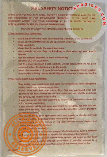 FIRE SAFETY NOTICE FIRE HPD FIRE PROOF BUILDING (1)