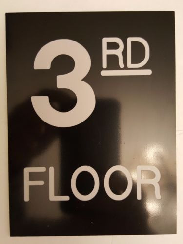 Floor number Sign- Three (3) Sign Engraved (PLASTIC)