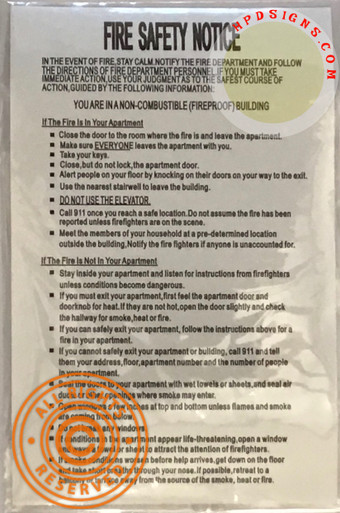 FIRE SAFETY NOTICE FIRE HPD FIRE PROOF BUILDING (1)