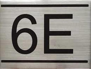 APARTMENT NUMBER SIGN -6E