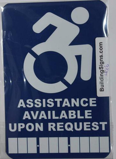 Assistance Available Upon Request Sign with Phone Number Tactile Signs ...