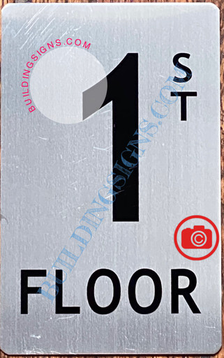1ST FLOOR SIGN- SILVER (ALUMINUM SIGNS 8x5)