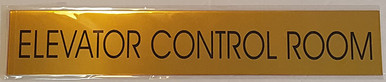 ELEVATOR CONTROL ROOM SIGN - Gold BACKGROUND WITH SELF ADHESIVE STICKER ...