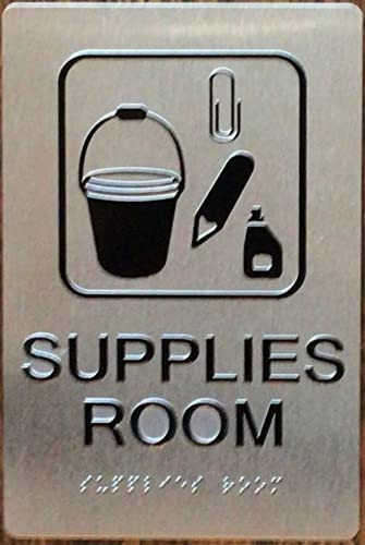 Supplies Room Sign -Braille Sign with Raised Tactile Graphics and ...