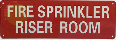 FIRE Sprinkler Riser Room Sign (Reflective, Aluminum, RED Background ...