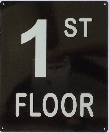 1ST FLOOR SIGN (10X12,Black Aluminum) - HPDSIGNS.NYC