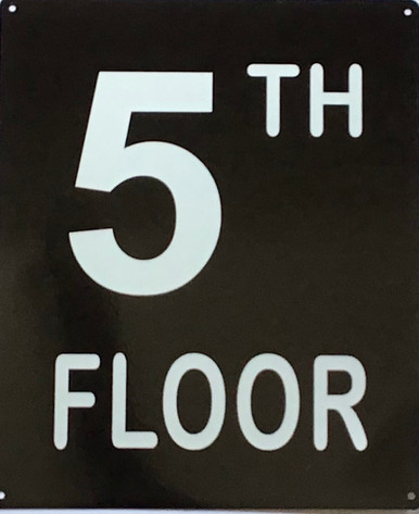 5TH FLOOR SIGN (10X12,Black Aluminum) - HPDSIGNS.NYC
