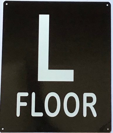 L FLOOR SIGN (10X12,Black Aluminum) - HPDSIGNS.NYC