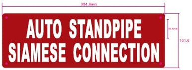 AUTO STANDPIPE SIAMESE CONNECTION SIGN(4x12,RED,ALUMINUM) - HPDSIGNS.NYC