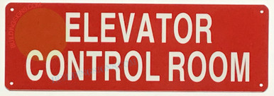 ELEVATOR CONTROL ROOM SIGN(4x12,RED,ALUMINUM) - HPDSIGNS.NYC