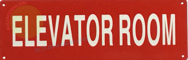 ELEVATOR ROOM SIGN(4x12,RED,ALUMINUM) - HPDSIGNS.NYC