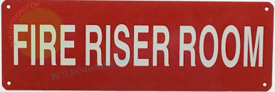 FIRE RISER ROOM SIGN(4x12,RED,ALUMINUM) - HPDSIGNS.NYC