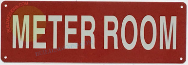 METER ROOM SIGN-(4x12,RED,ALUMINUM) - HPDSIGNS.NYC