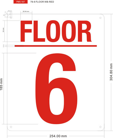 6 FLOOR SIGN (10x12,White,Aluminum) - HPDSIGNS.NYC