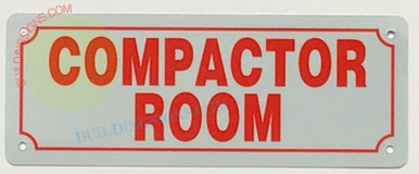 COMPACTOR ROOM SIGN (3X6,White,Aluminum) - HPDSIGNS.NYC