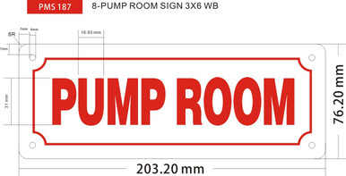 PUMP ROOM SIGN (3X6,White,Aluminum) - HPDSIGNS.NYC